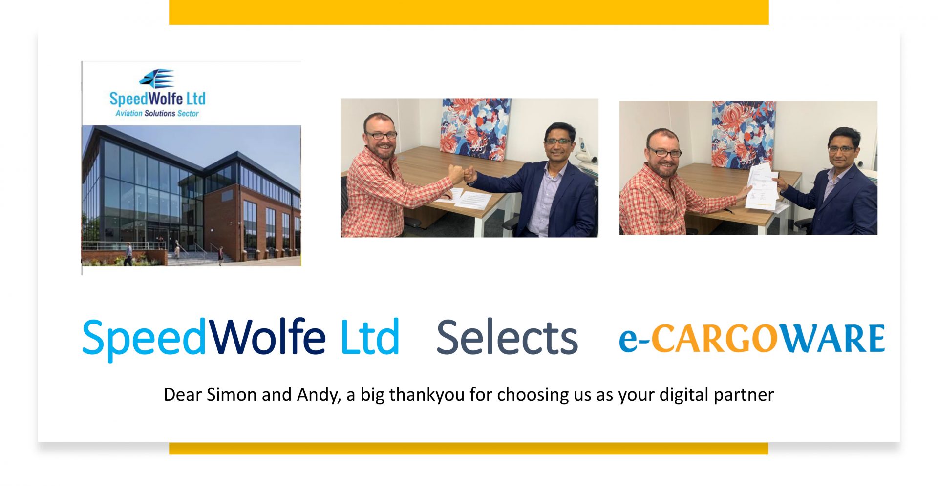 Speedwolfe Ltd. selects e-Cargoware as their Digital partner.